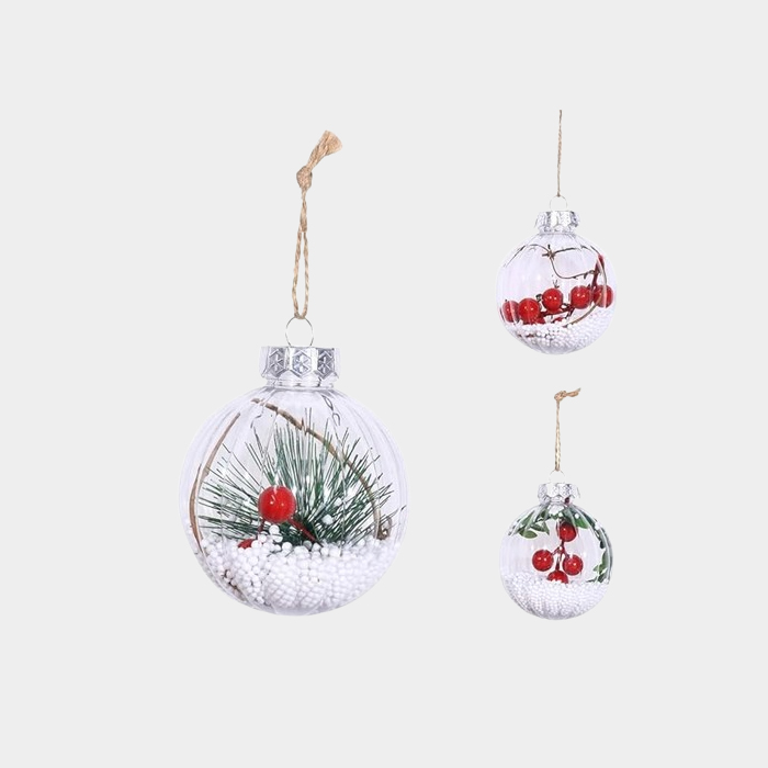 Christmas Bulb Ornament Balls Clear Plastic Glass Ball Craft Baubles ...